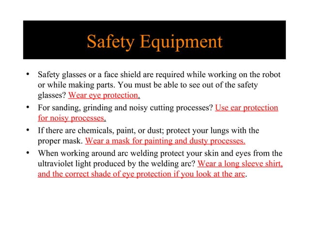 Robotic Workshop Safety Tips | PPT | Woodworking | Arts and Crafts