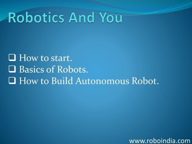Robotics and automation | PPT