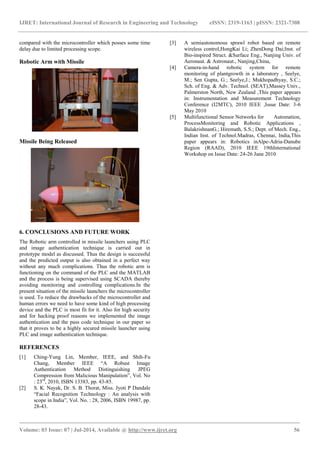 Robotic arm controlled in missile launchers using plc and image ...