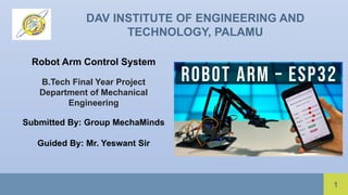 Robotic Arm Control System for help of robots you can easily operate ...