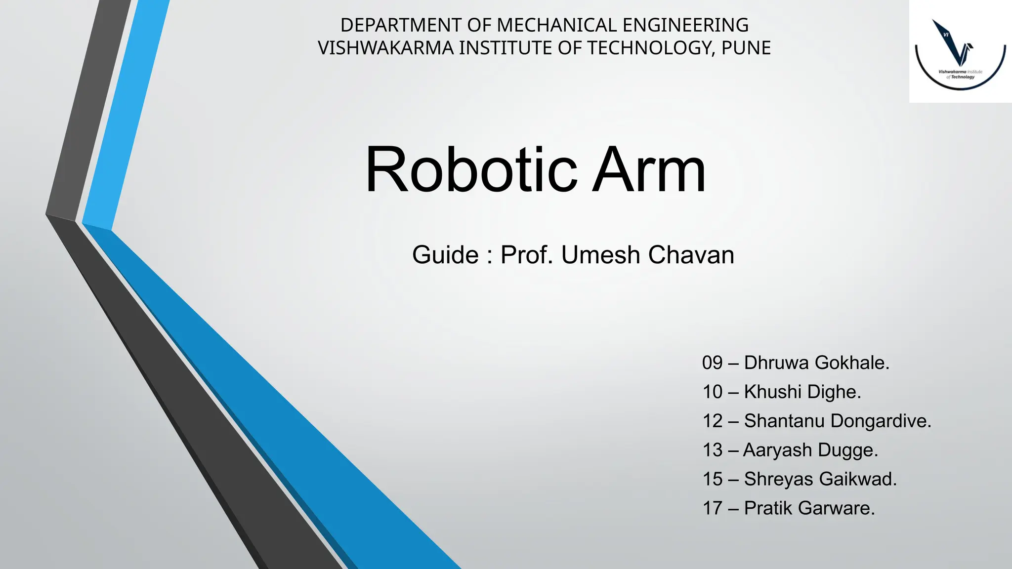 Robotic_Arm project ppt, degrees of freedom | PPTX