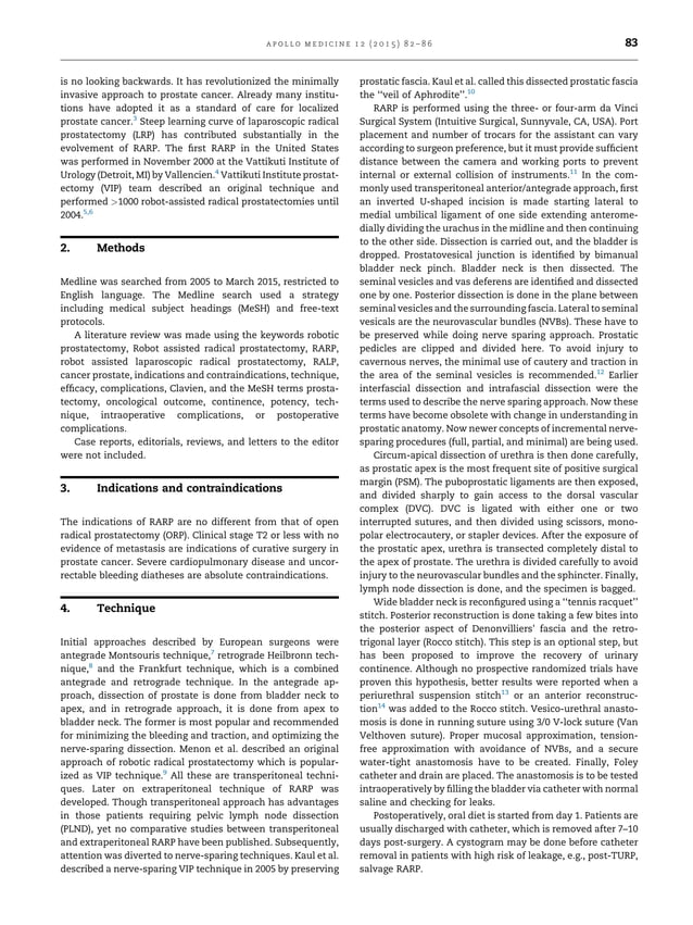 Robotic assisted radical prostatectomy | PDF