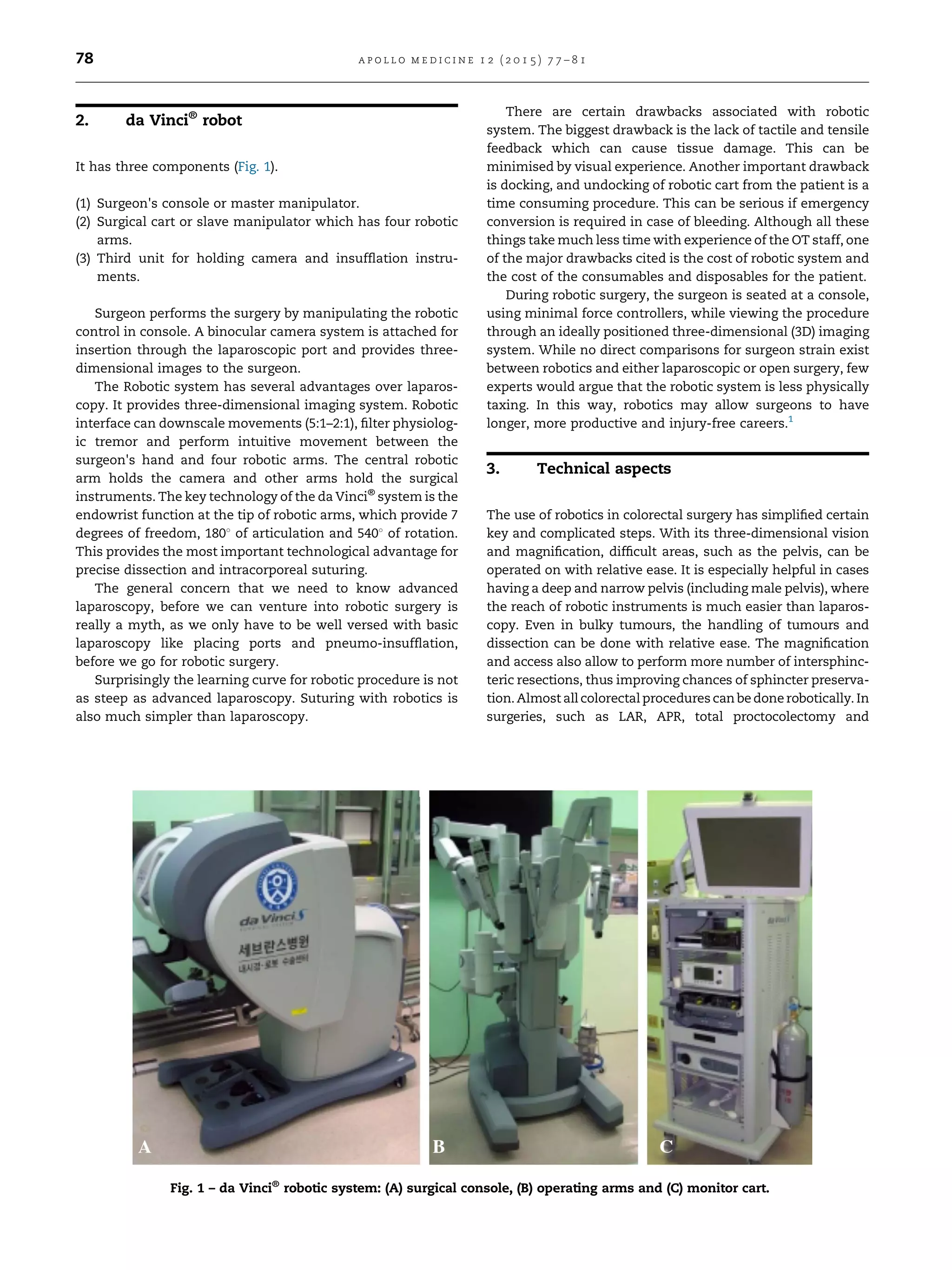 Robotic colorectal surgery technique, advantages, disadvantages and its impact in today's era of ...