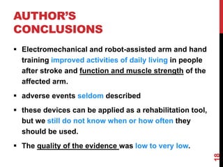 Robotic devices for upper extremity rehabilitation | PPTX