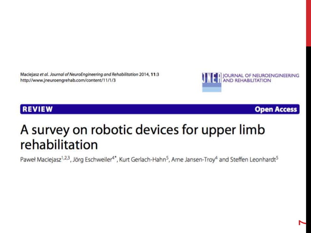 Robotic devices for upper extremity rehabilitation | PPTX
