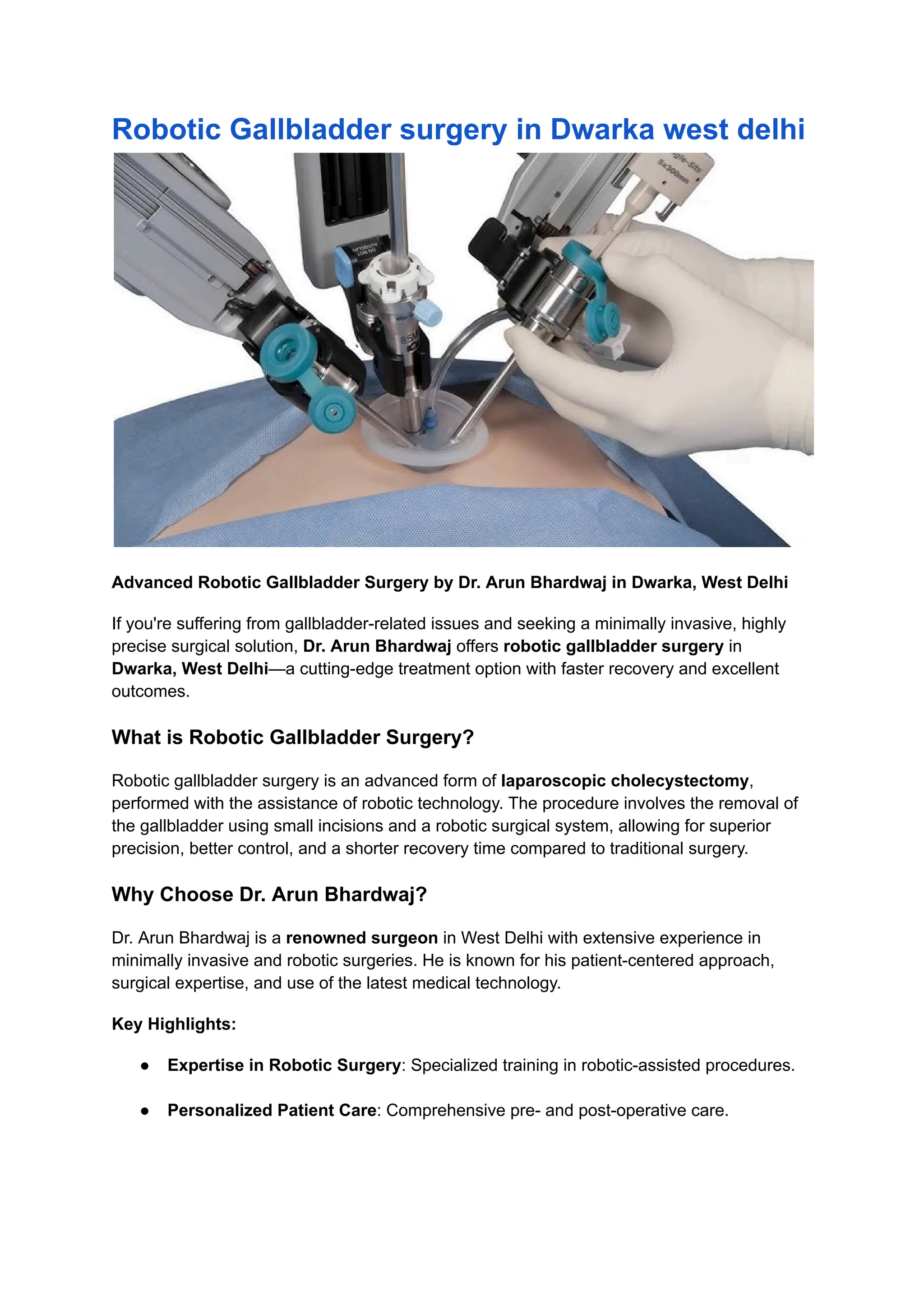 Robotic gallbladder surgery in Dwarka west delhi.pdf
