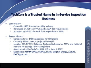 Robotic Inspection for Above ground storage | PPT