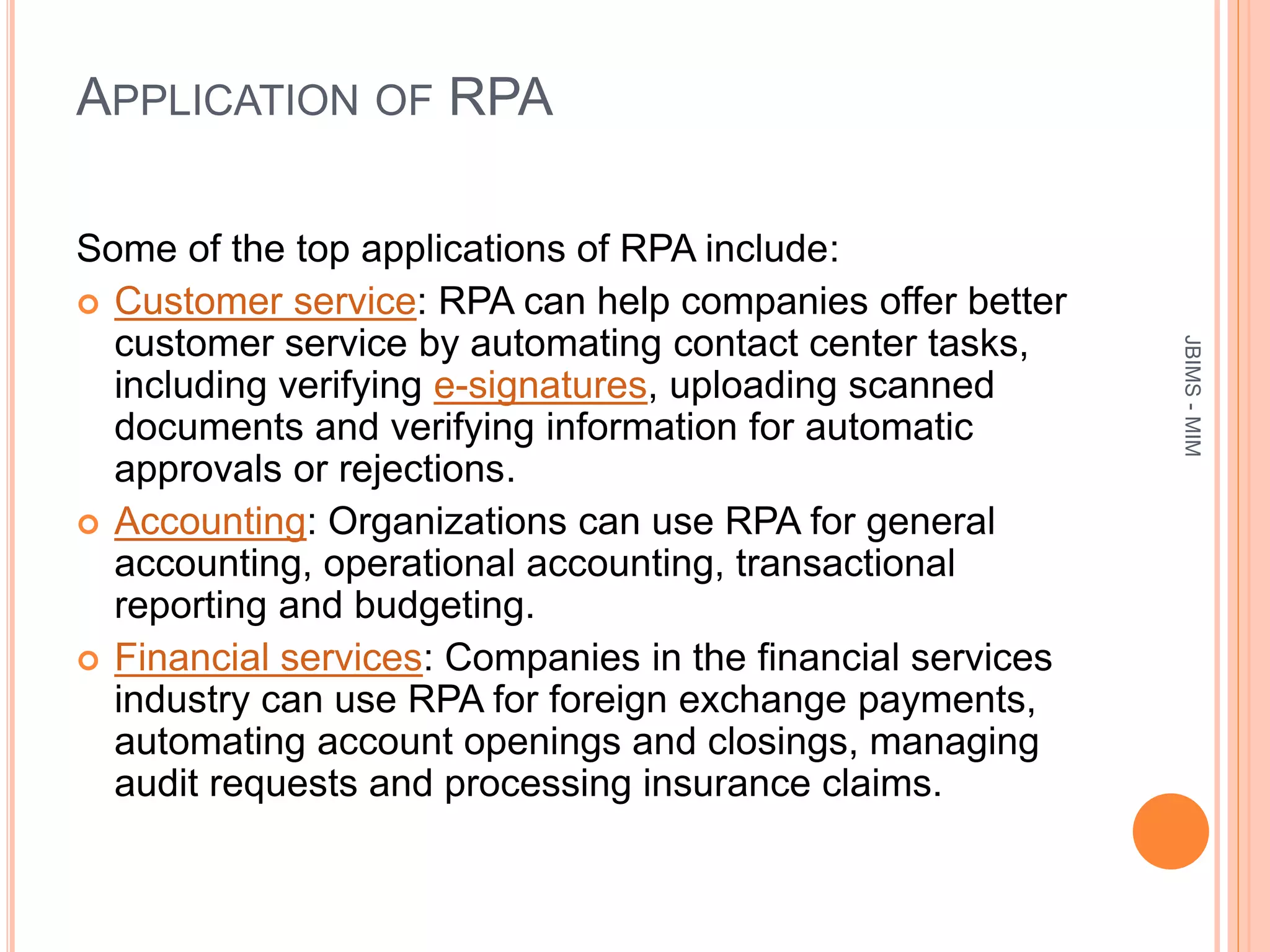 Robotic Process Automation (RPA) | PPTX