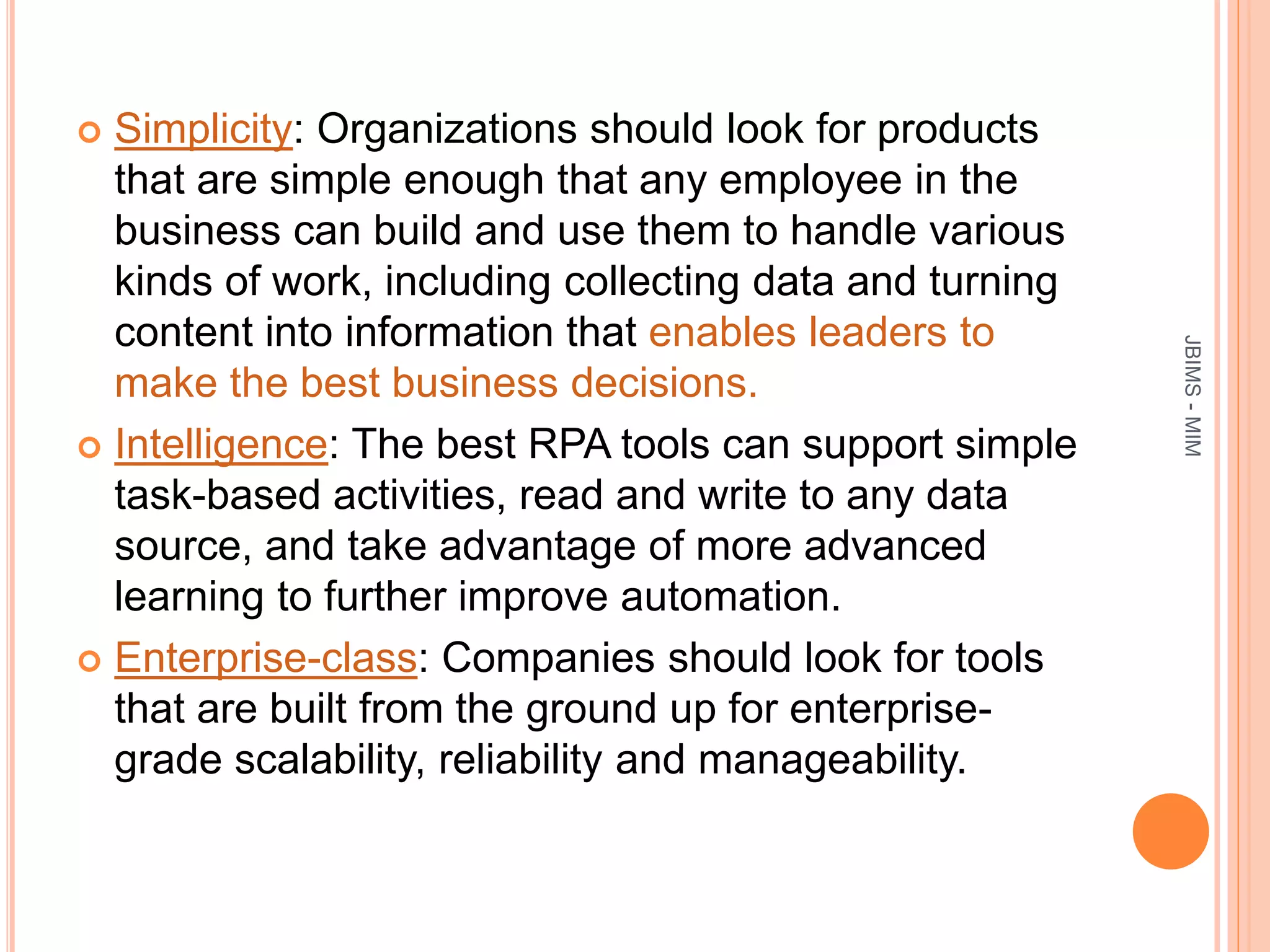 Robotic Process Automation (RPA) | PPTX