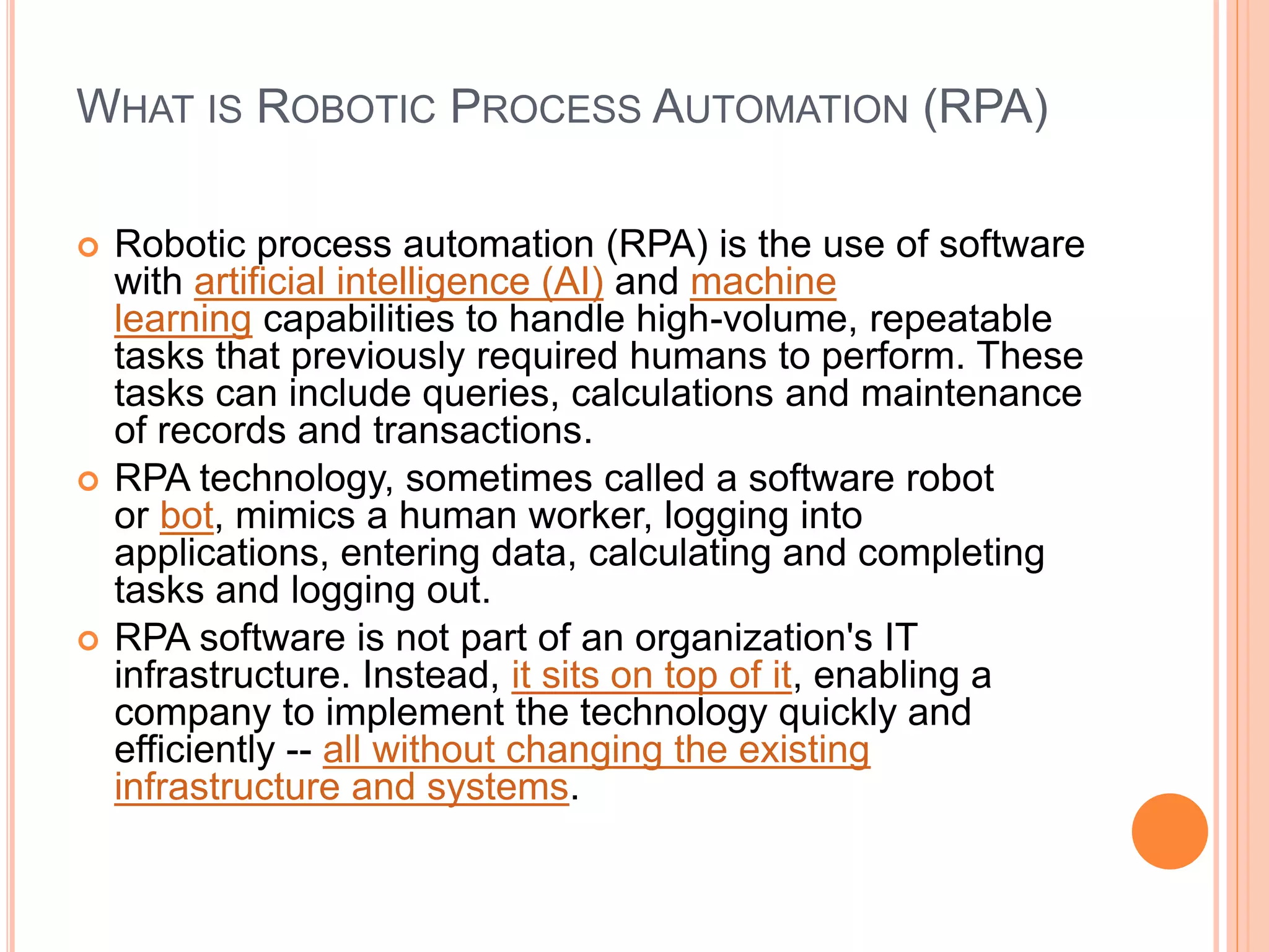 Robotic Process Automation (RPA) | PPTX