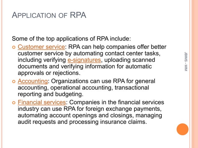 Robotic Process Automation (RPA) | PPTX | Robotics | Technology & Computing