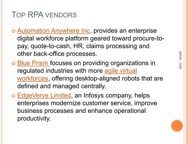 Robotic Process Automation (RPA) | PPTX | Robotics | Technology & Computing