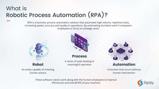 Robotic Process Automation (RPA) Services - Signity Solutions | PPTX