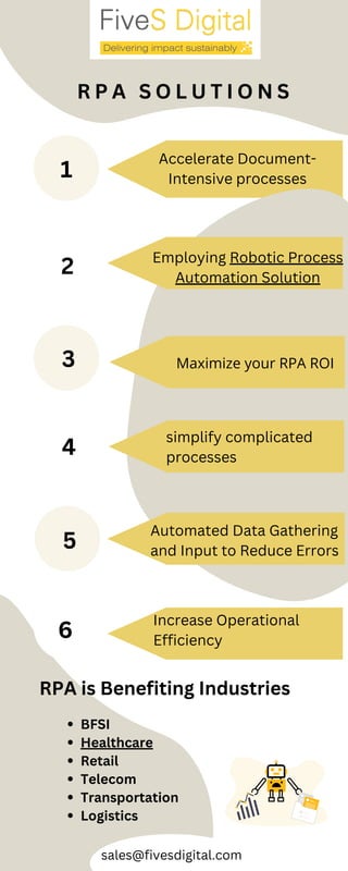 Robotic Process Automation (RPA) Solutions - FiveS Digital | PDF