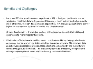 Robotic Process Automation - Benefits, Challenges and Return on ...