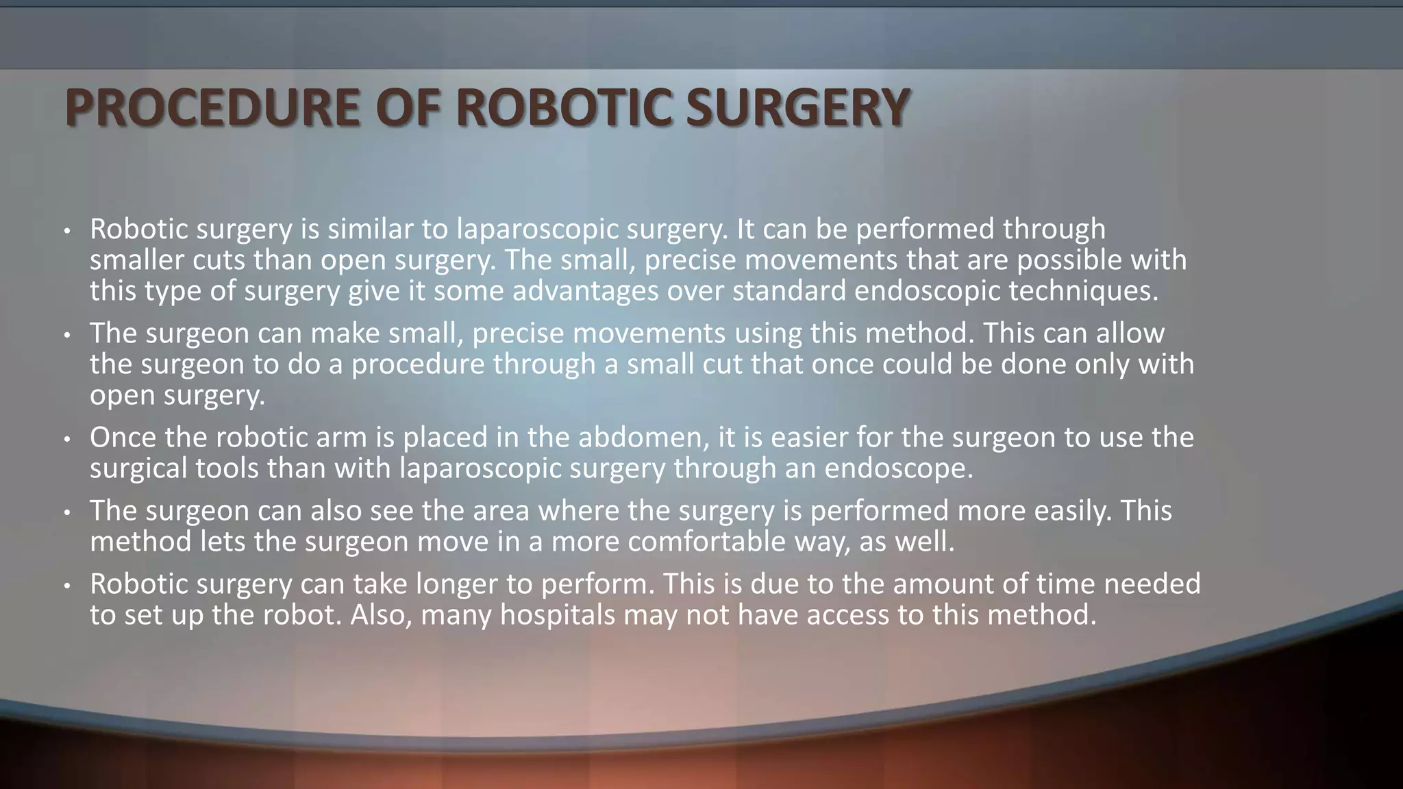Robotic Surgery- Anaesthesia Considerations | PPTX