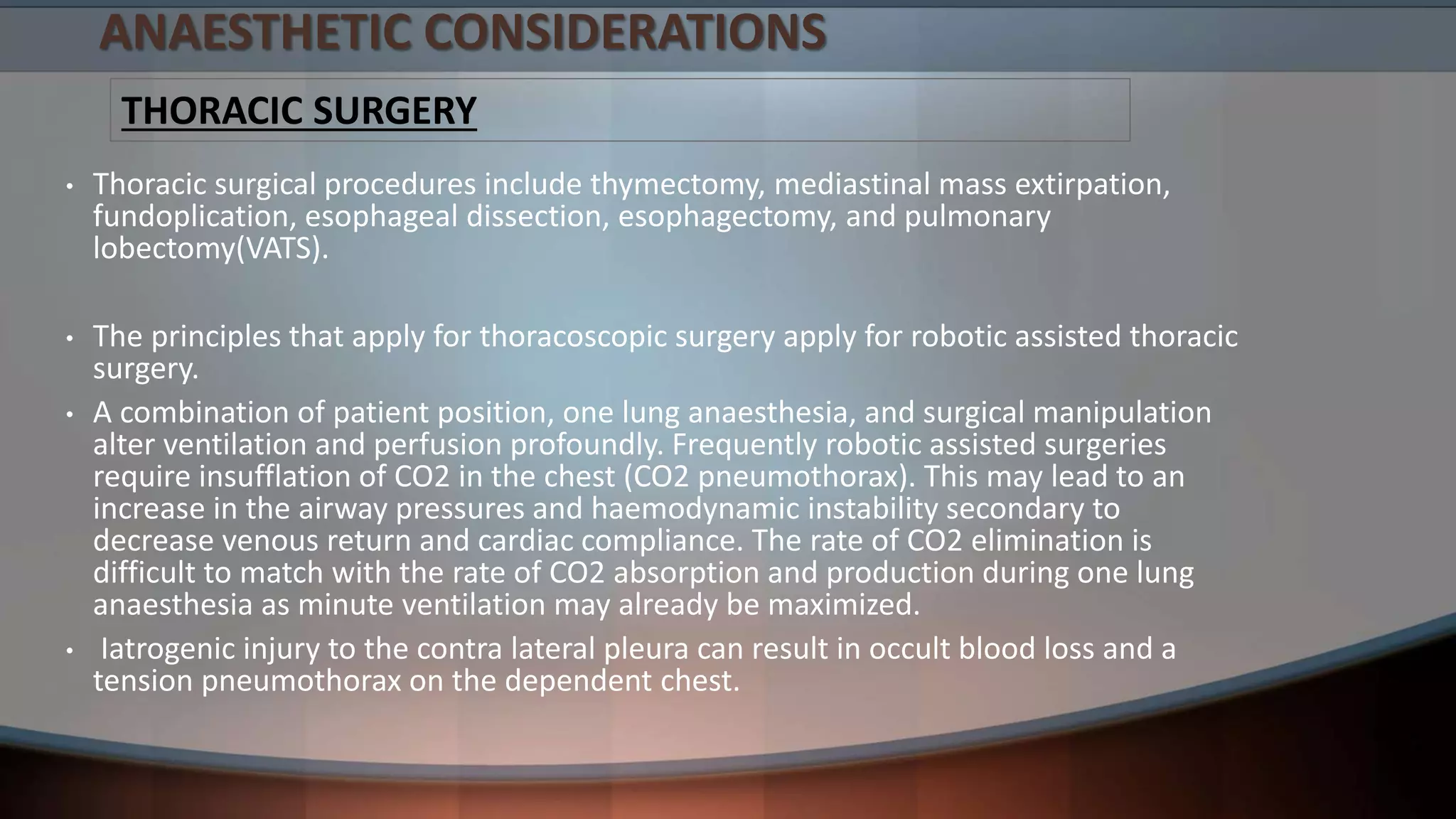 Robotic Surgery- Anaesthesia Considerations | PPTX
