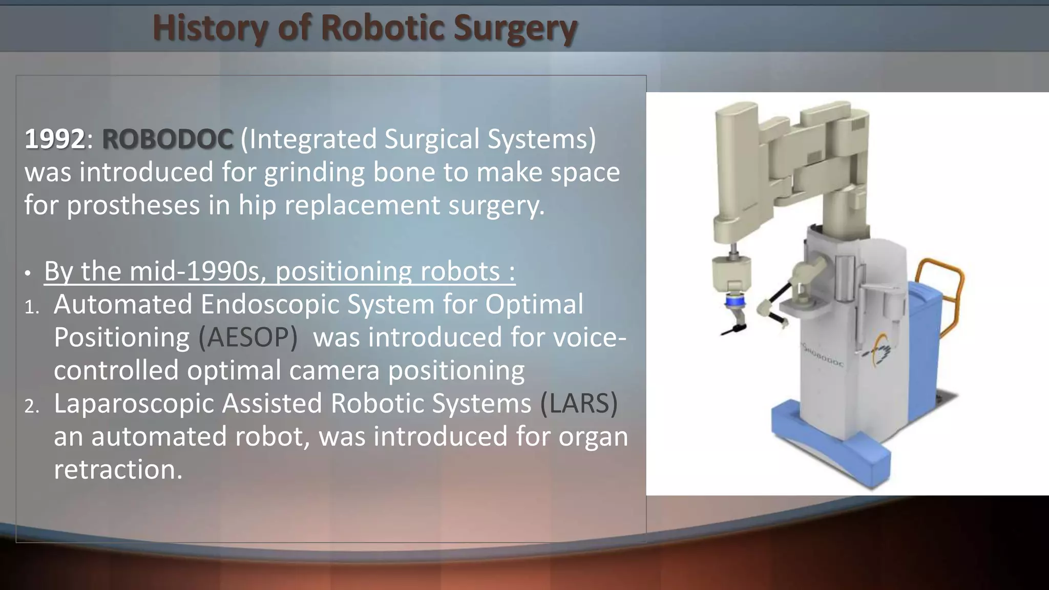 Robotic Surgery- Anaesthesia Considerations | PPTX