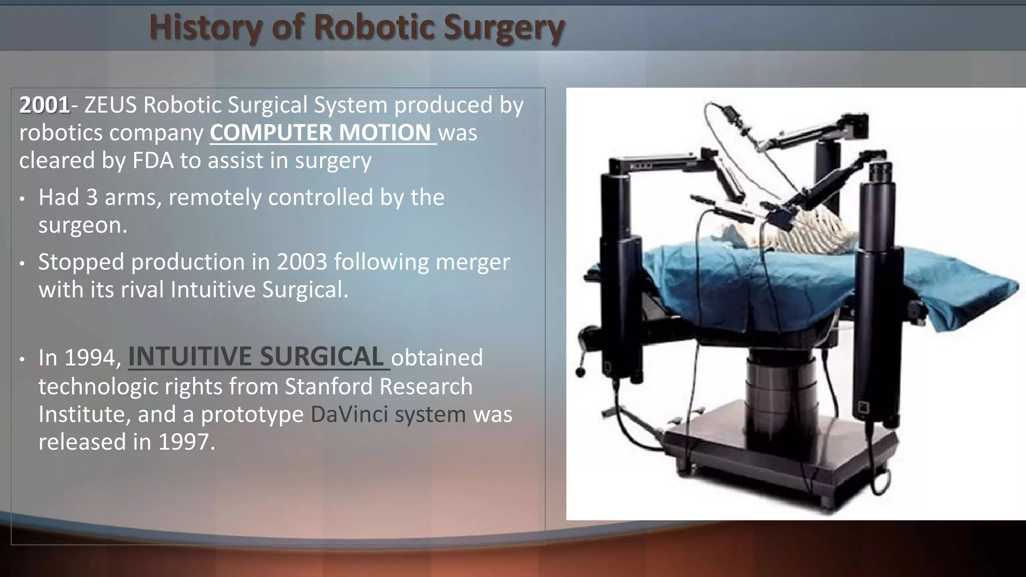 Robotic Surgery- Anaesthesia Considerations | PPTX