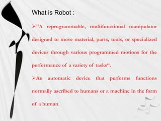 An Introduction to Robotics and Embedded System | PPTX