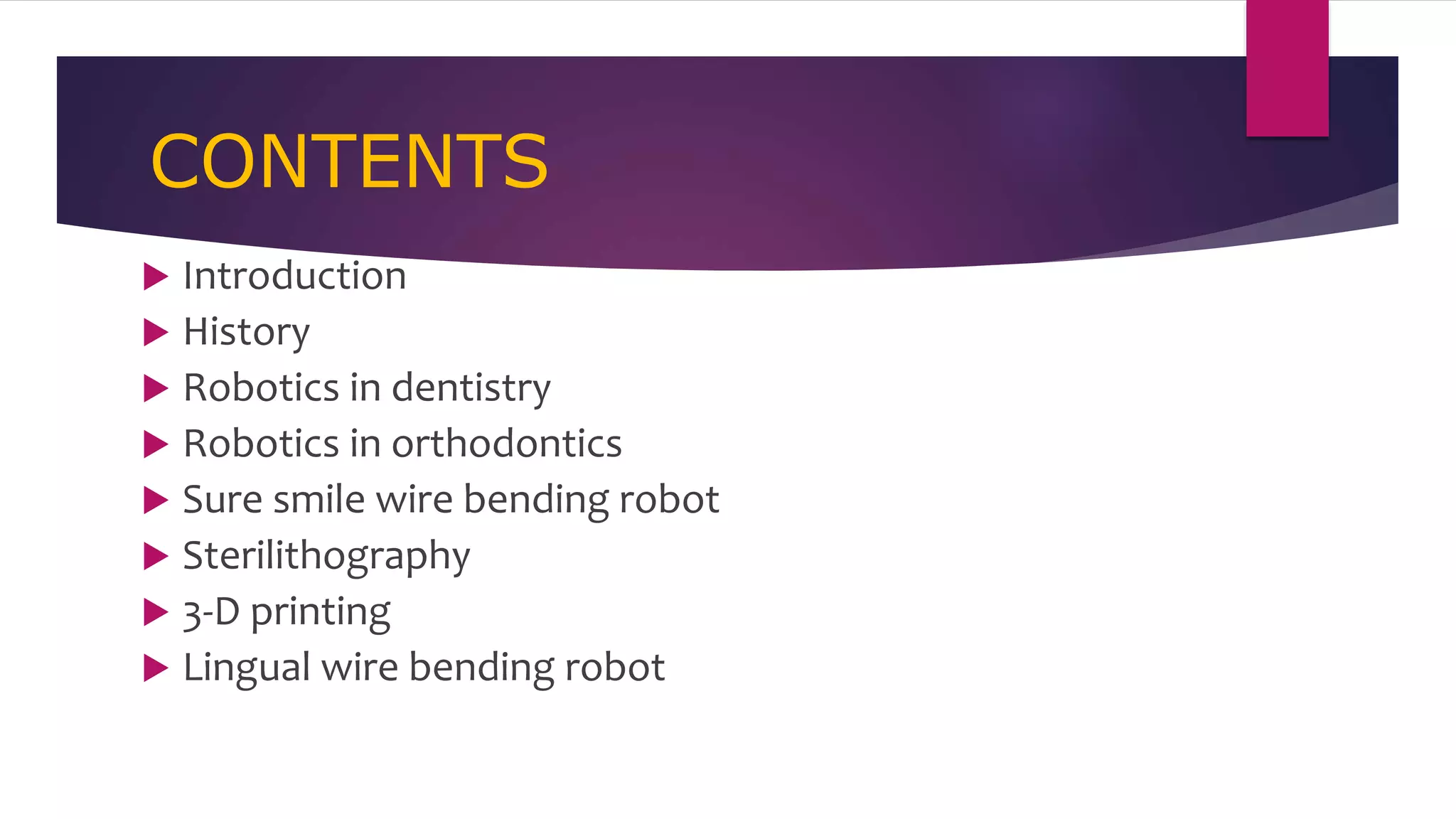 Robotics in orthodontics | PPTX
