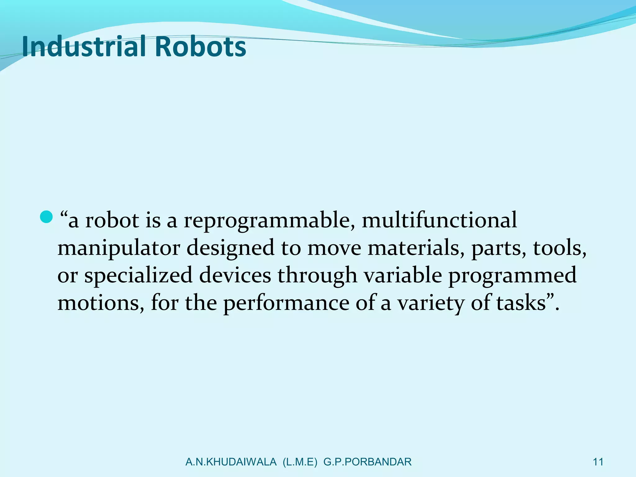 Introduction to Robotics | PPT