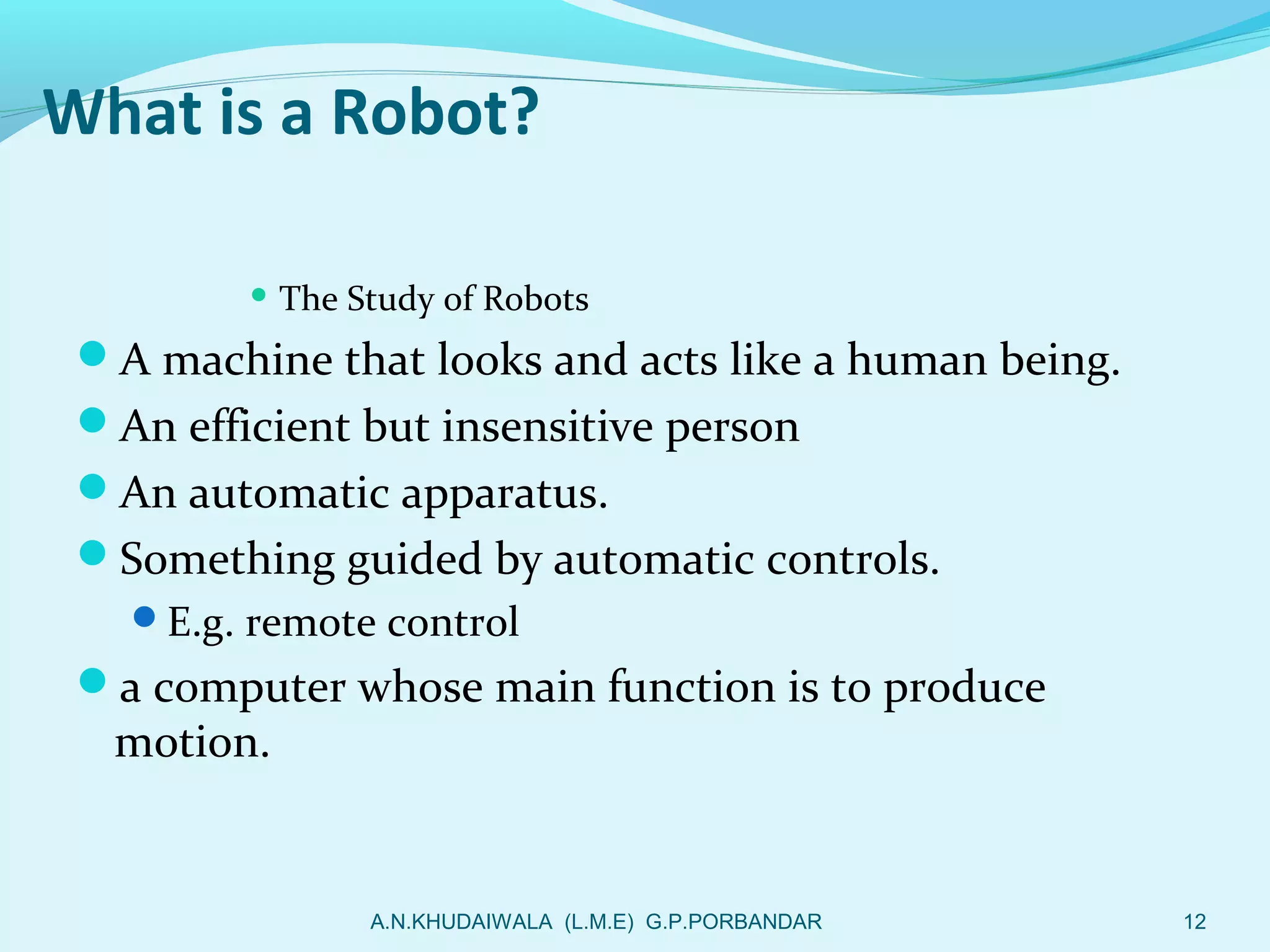 Introduction to Robotics | PPT