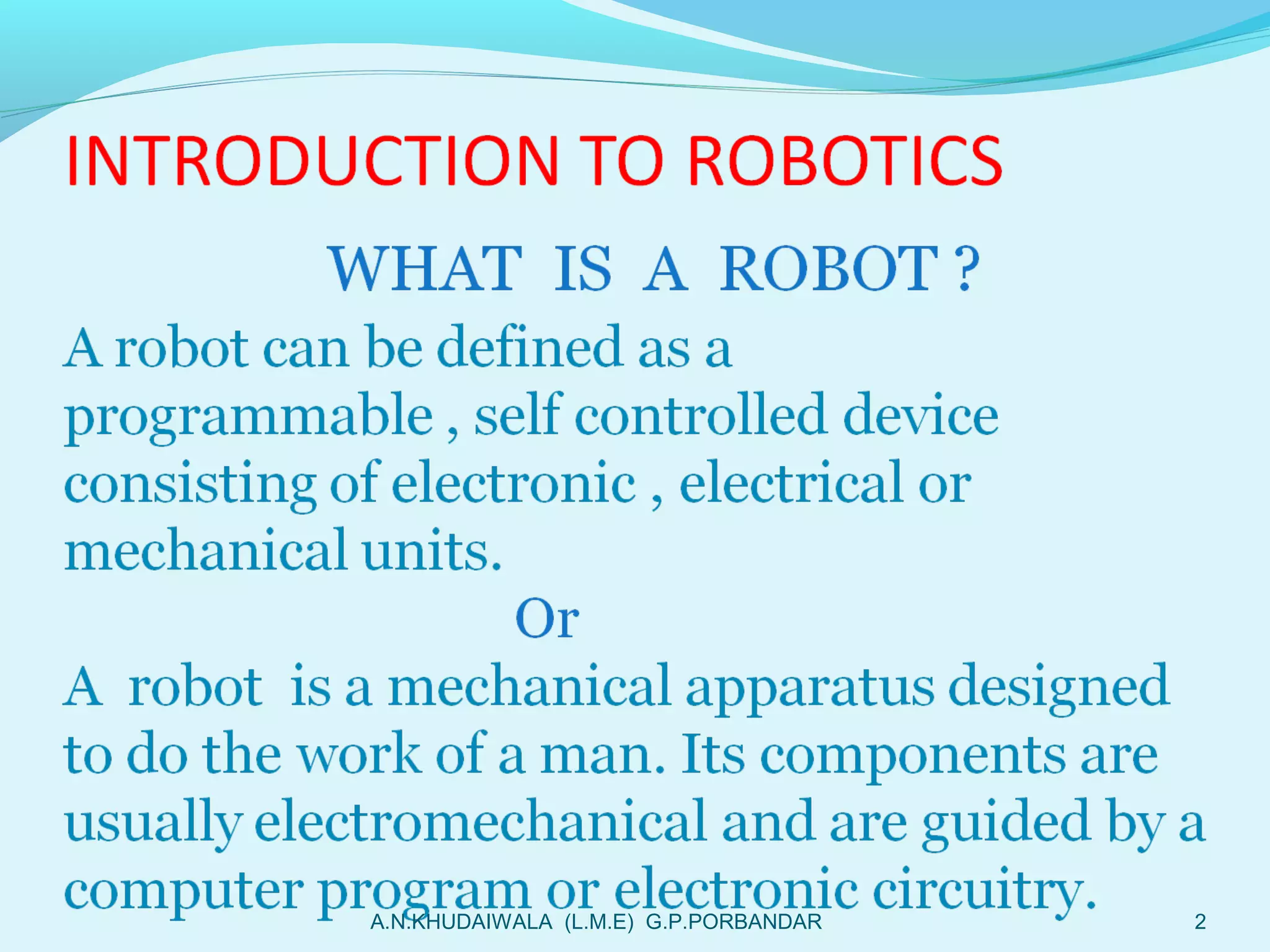Introduction to Robotics | PPT