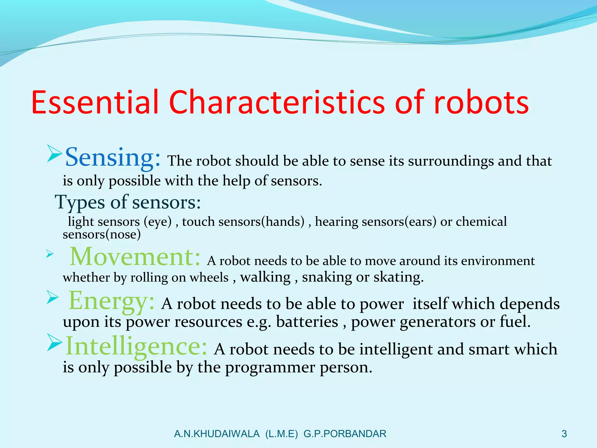 Introduction to Robotics | PPT