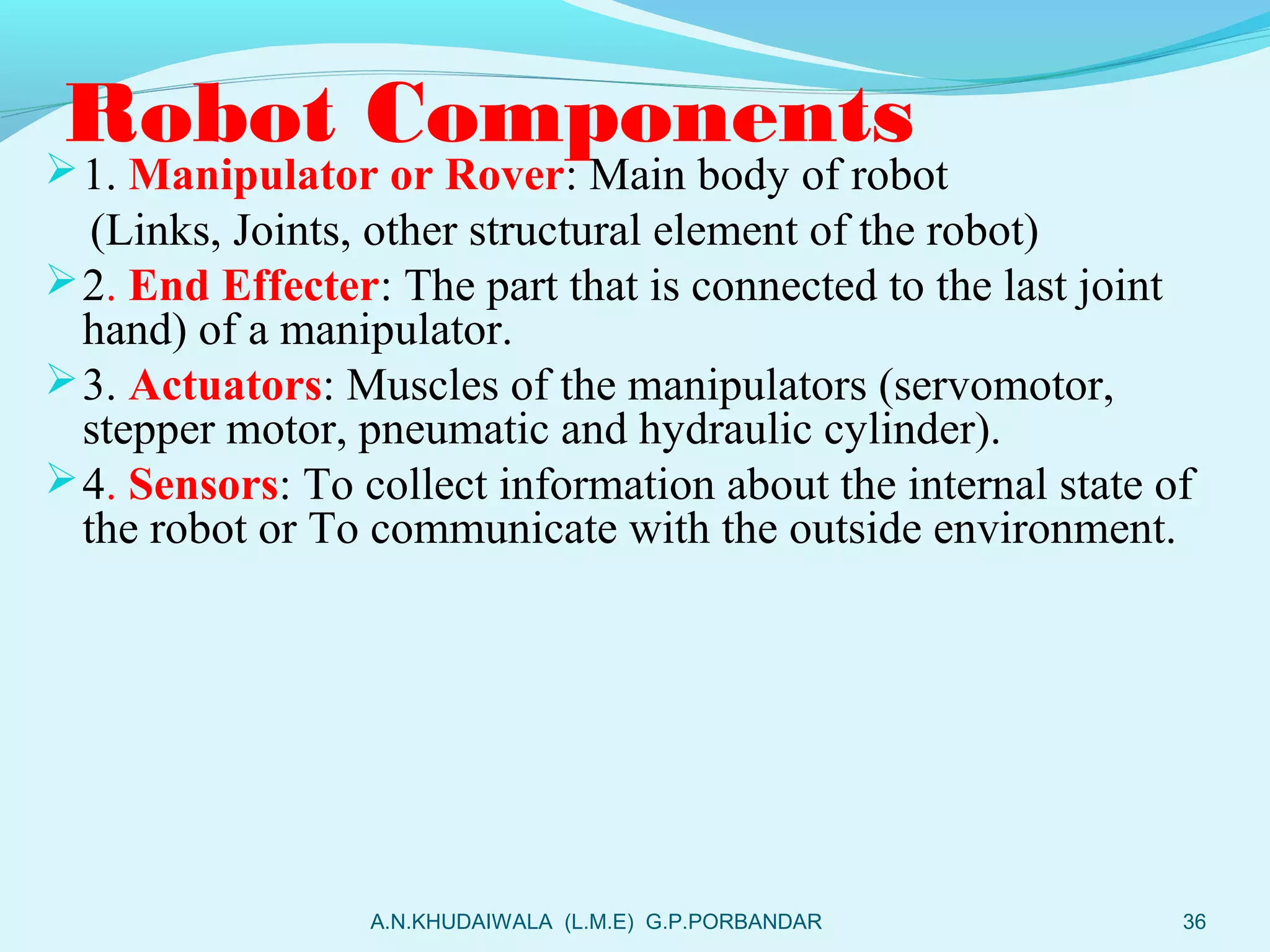 Introduction to Robotics | PPT