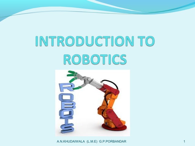 Introduction to Robotics | PPT