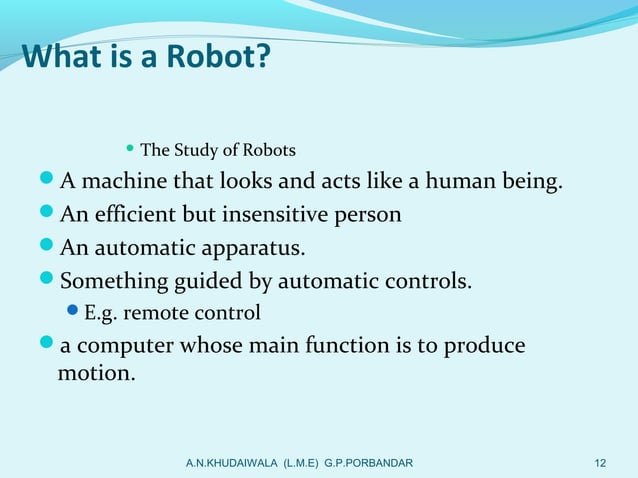 Introduction to Robotics | PPT