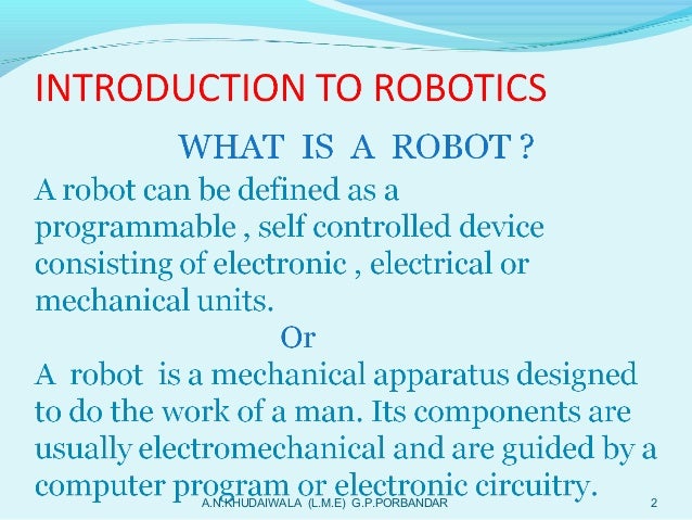 Introduction to Robotics