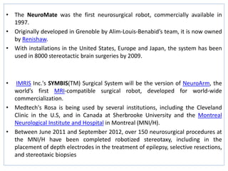 Robotics in neurosurgery | PPTX