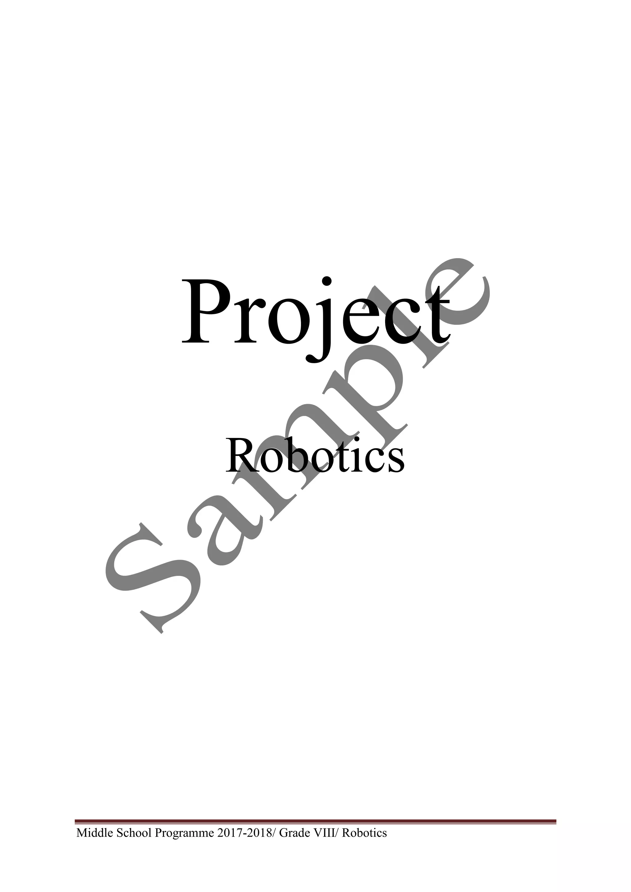 Robotics project (sample copy ) | PDF | Robotics | Technology & Computing