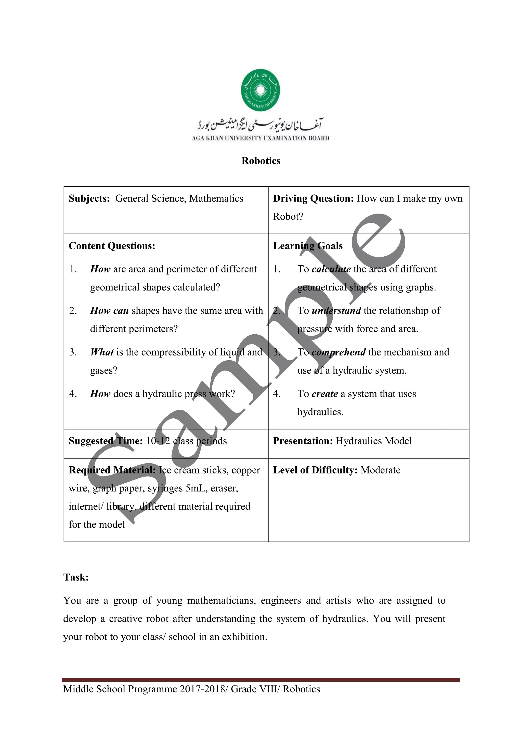 Robotics project (sample copy ) | PDF | Robotics | Technology & Computing