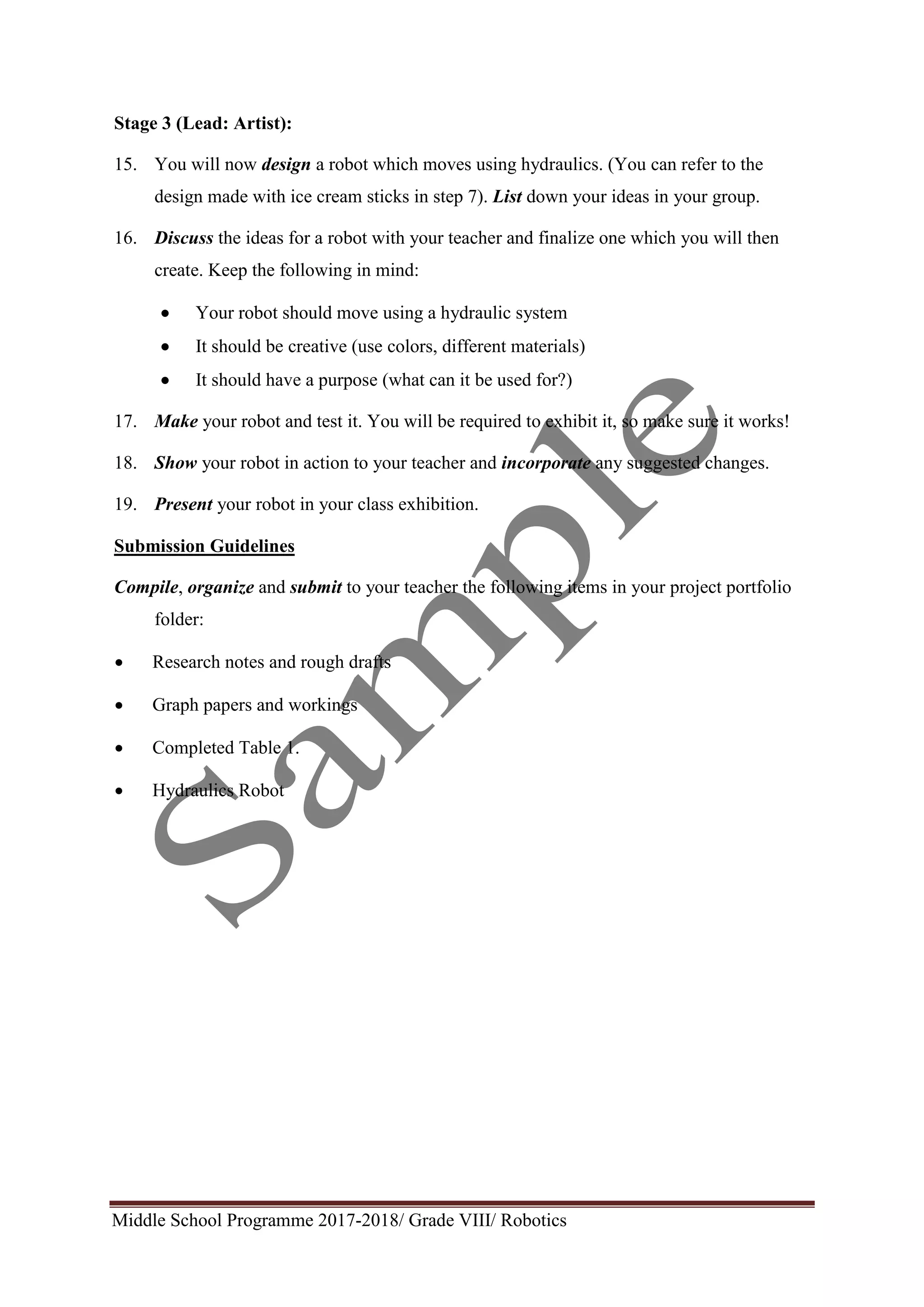 Robotics project (sample copy ) | PDF | Robotics | Technology & Computing