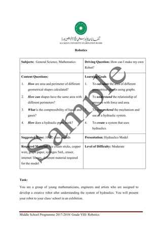 Robotics project (sample copy ) | PDF | Robotics | Technology & Computing