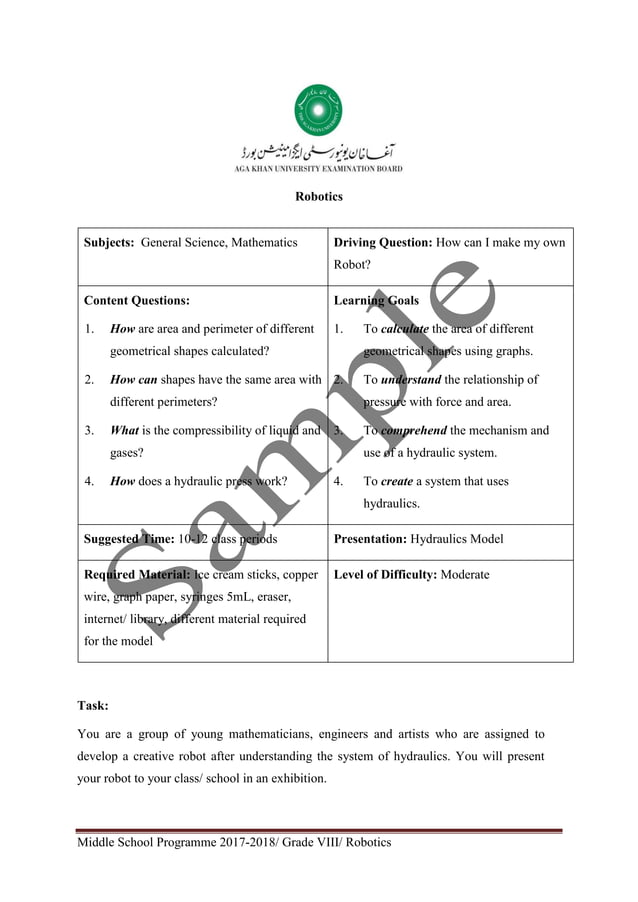 Robotics project (sample copy ) | PDF | Robotics | Technology & Computing
