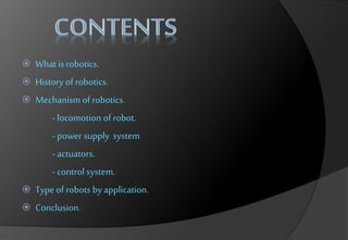 Robotics | PPTX | Robotics | Technology & Computing