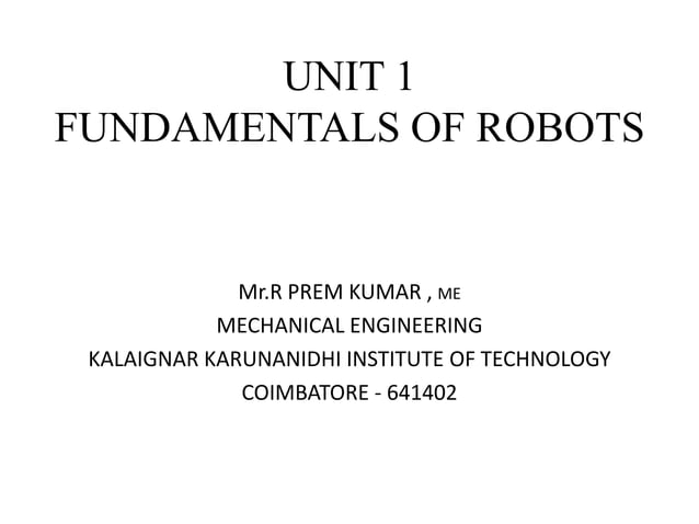 INTRODUCTION TO ROBOTICS | PDF