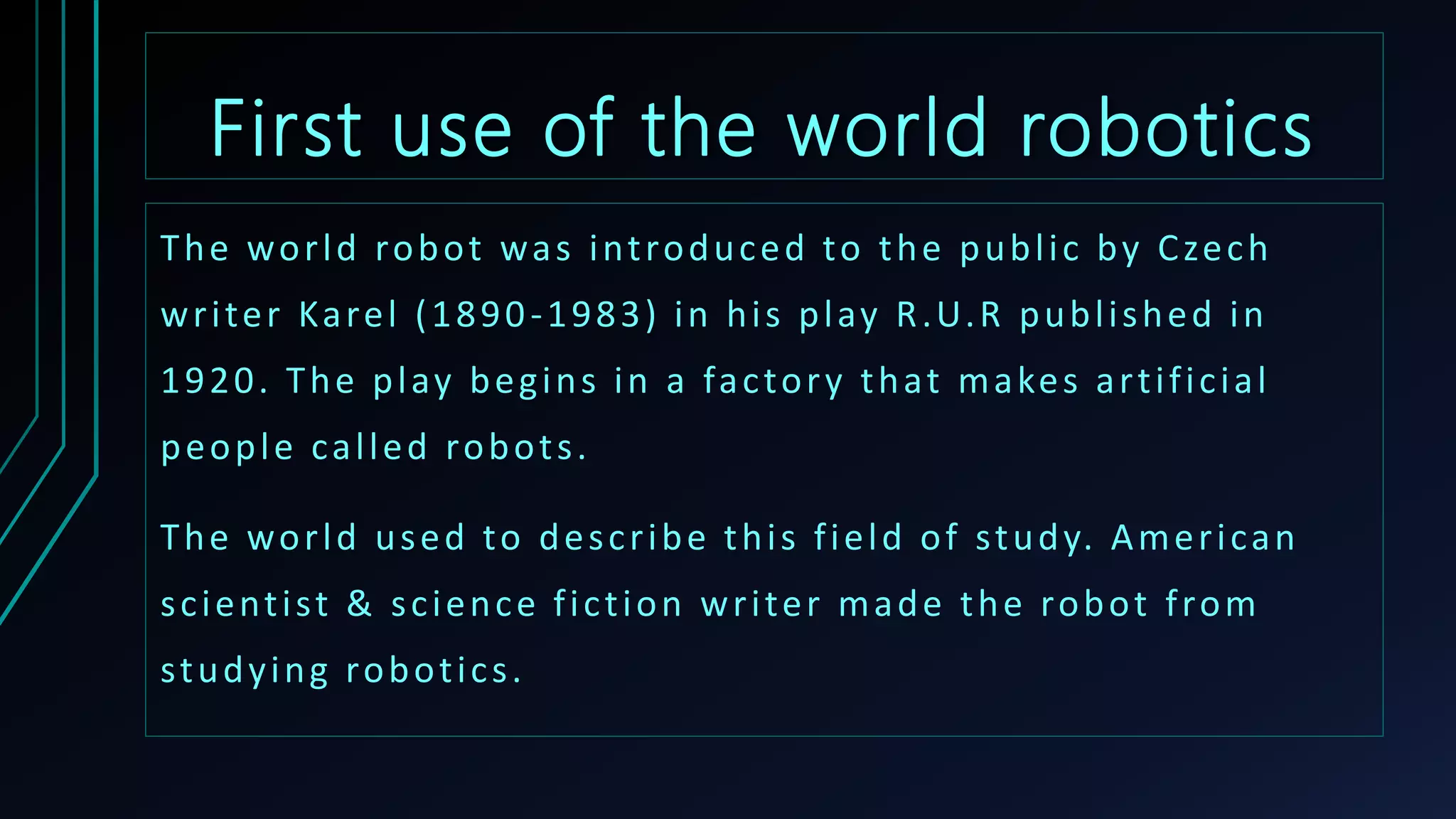 Robotics presentation | PPTX