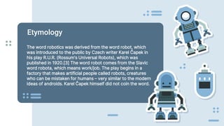 Robotics.pptx | Robotics | Technology & Computing