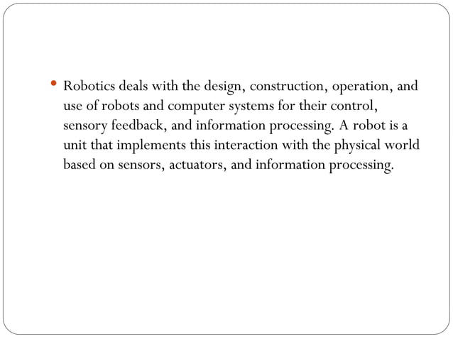 ROBOTICS sensing system with functionality of robotic arms | PPT