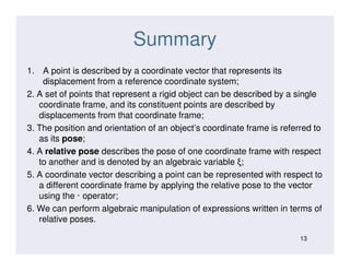 Robotics Representing Position & Orientation | PDF