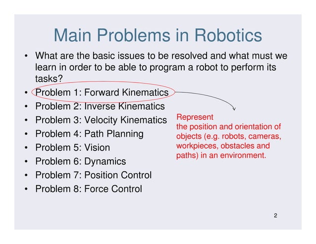 Robotics Representing Position And Orientation Pdf