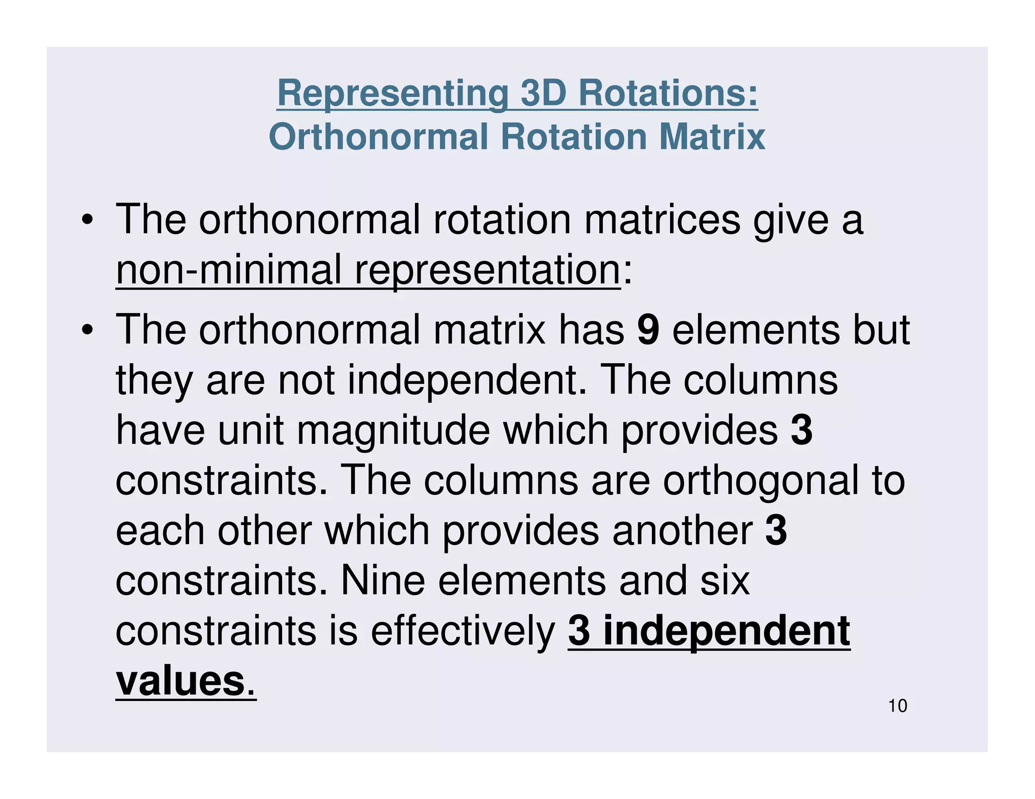 Robotics Representing Position & Orientation 1 | PDF