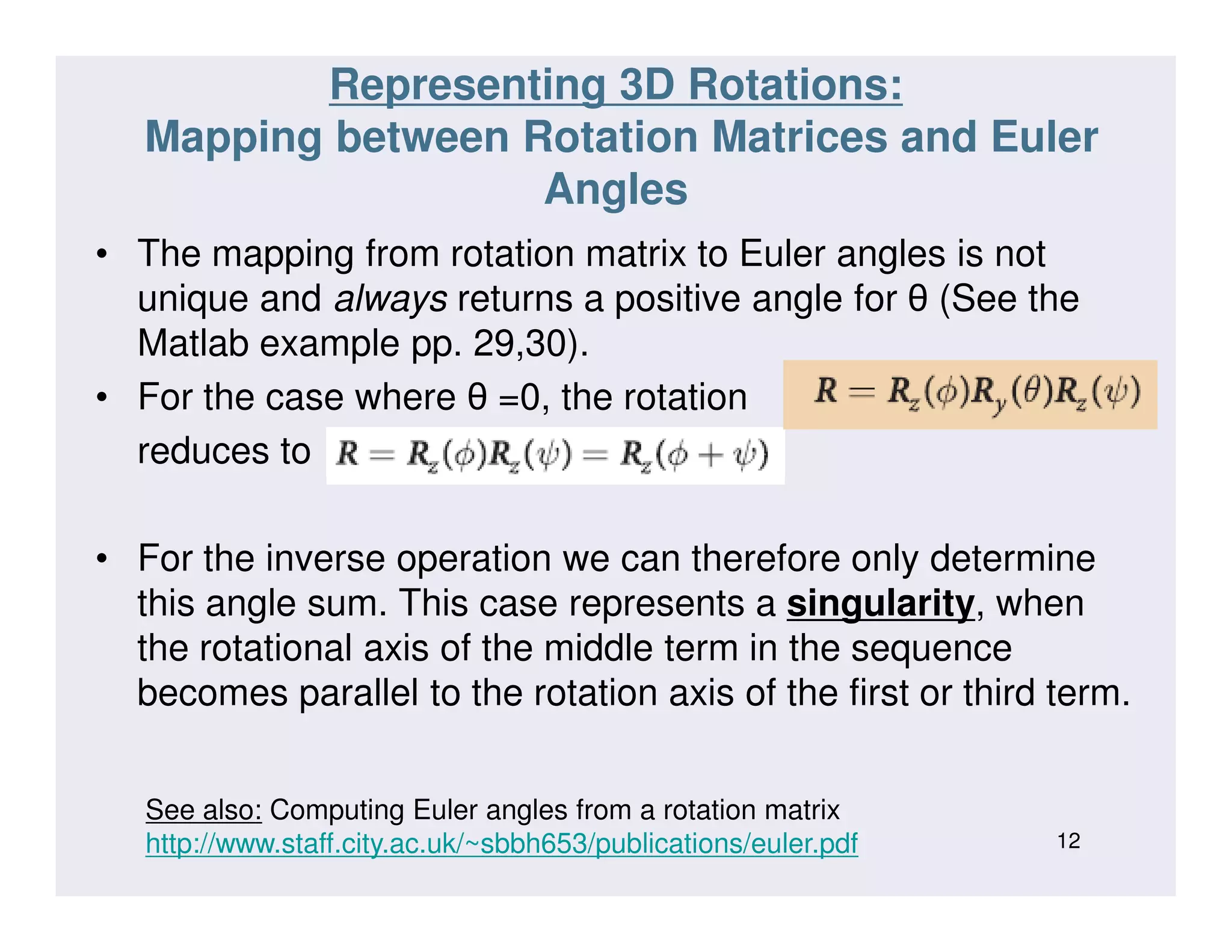 Robotics Representing Position & Orientation 1 | PDF