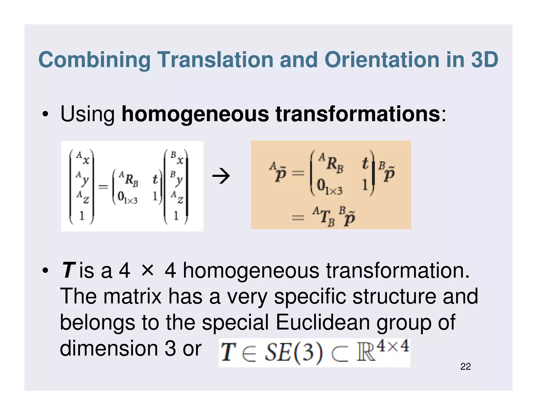 Robotics Representing Position & Orientation 1 | PDF