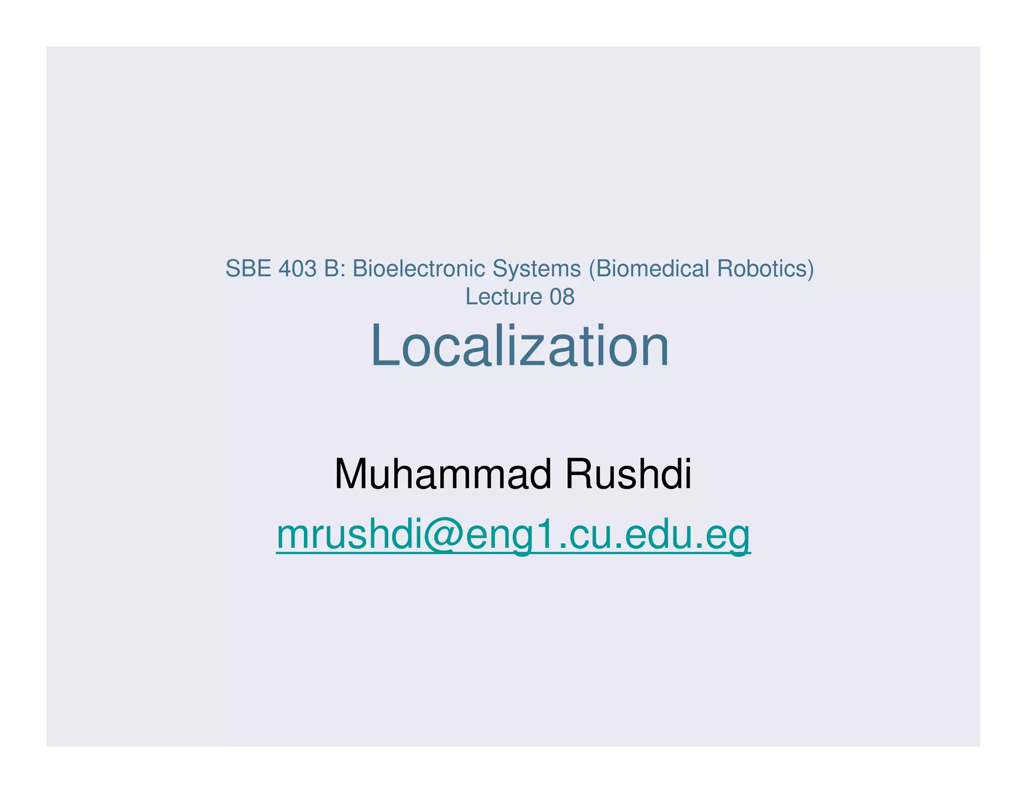 Robotics Localization | PDF